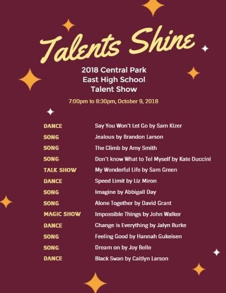 Variety Show Programs
