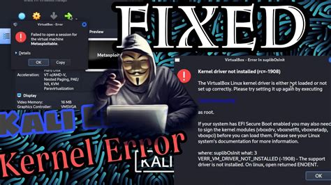 Fix Virtualbox Kernel Error In Kali Linux Virtualbox