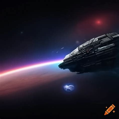 Sci Fi Wallpaper Of A Planet And Spaceship On Craiyon