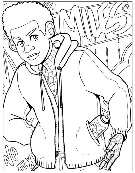 Desenhos De Miles Morales Para Colorir Pintar E Imprimir