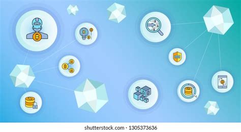 Cryptocurrency Blockchain Technology Concept Diagram Vector Vector De