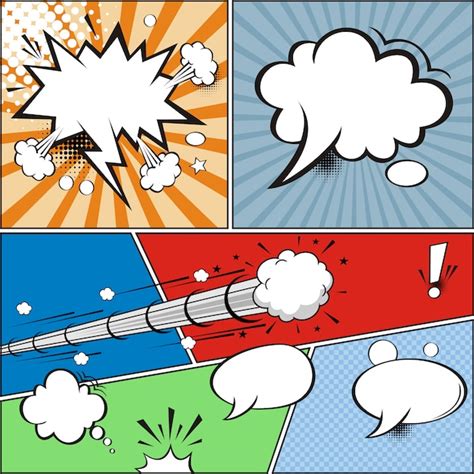 Un Ensemble De Bulles De Bande Dessinée Et D éléments Avec Des Ombres