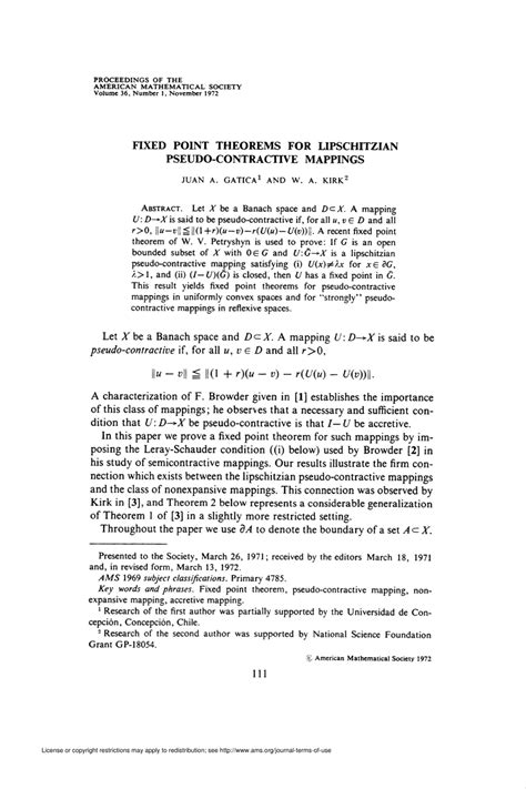 pdf fixed point theorems for lipschitzian pseudo contractive mappings