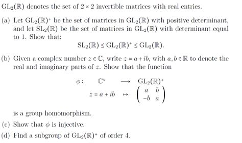 solved gl2 r denotes the set of 2 × 2 invertible matrices