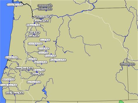 Waterfalls Oregon Coast Map