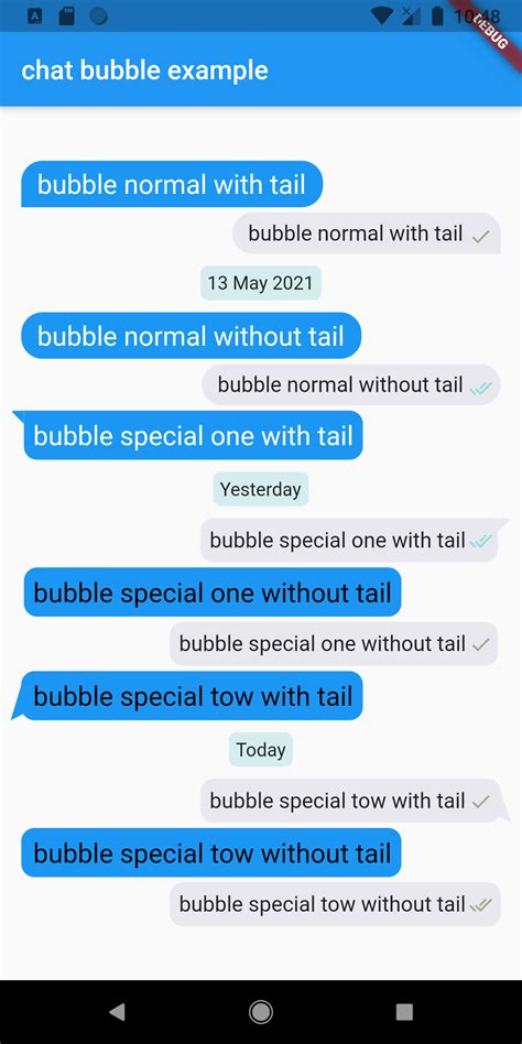 Flutter Chat Bubble Speech Bubble Widgets