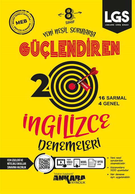 8 Sınıf İngilizce Güçlendiren Denemeleri 20 Adet Ankara Yayıncılık