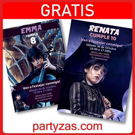 GRATIS Plantillas Invitaciones Merlina Addam En 2023 Invitaciones De
