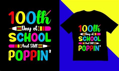 100 Tage Schule T Shirt Design Premium Vektor