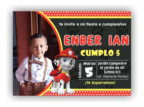 Invitaciones En F Sico Y Digital De Paw Patrol En Venta En Manuel