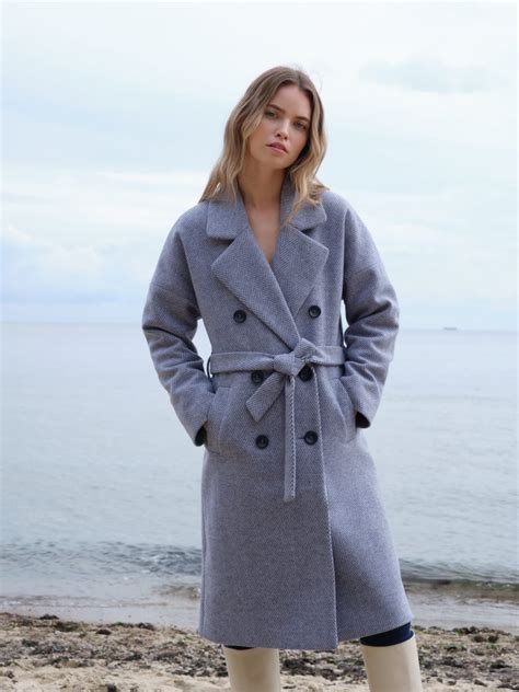 Płaszcz damski zimowy w jodełkę Florence Talia Fashion