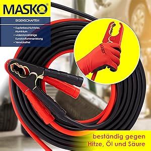MASKO Starthilfekabel Überbrückungskabel für Benzin und Dieselmotoren
