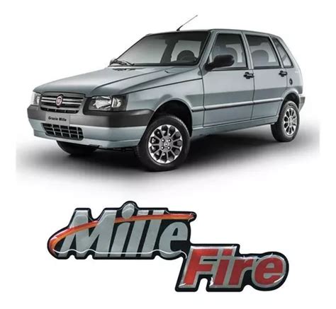 Adesivo Emblema Mille Fire Uno Mille Fire Cromado Resinado MercadoLivre