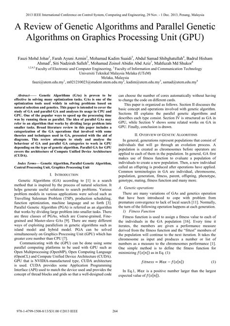 pdf a review of genetic algorithms and parallel genetic algorithms on graphics processing unit