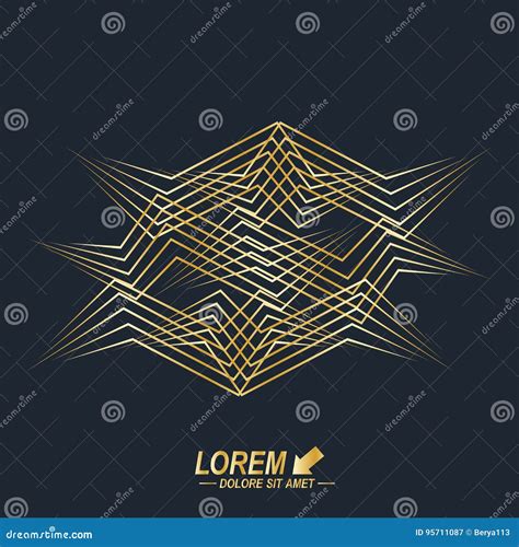 Líneas Abstractas De Oro En Fondo Negro Ilustración Del Vector