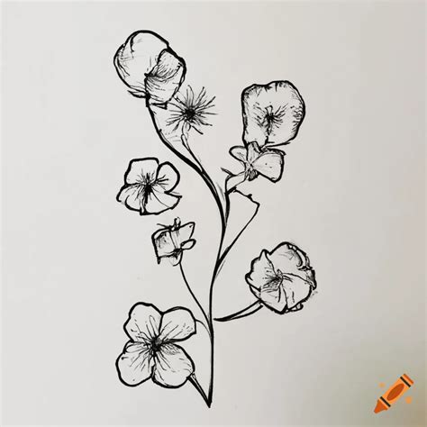 Simple Flower Sketch On Craiyon