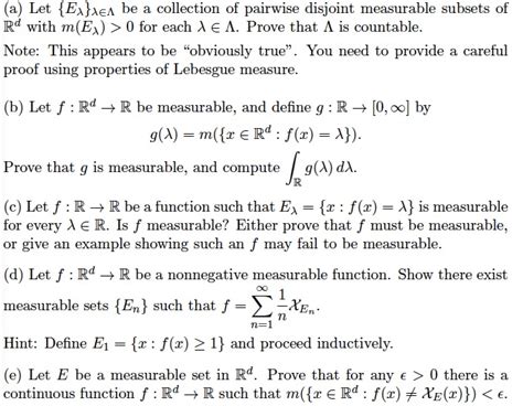 solved a let {ex}xea be a collection of pairwise disjoint