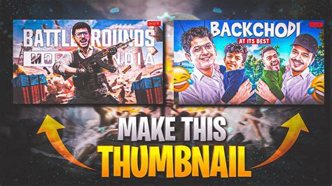 HOW TO MAKE PUBG BGMI THUMBNAIL ON ANDROID PUBG BGMI LIVE STREAM