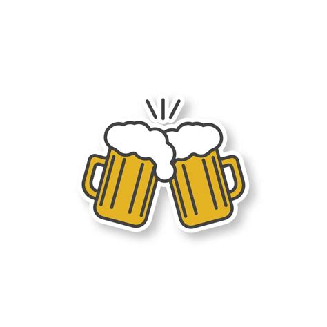 Brindando Remendo De Copos De Cerveja Felicidades Dois Copos De