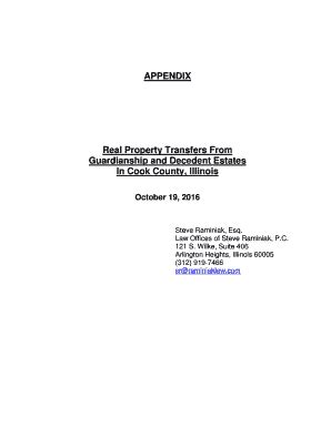 Fillable Online Cvls APPENDIX Real Property Transfers From Guardianship
