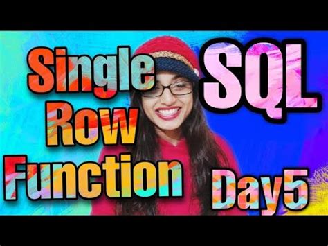 Single Row Functions Oracle SQL YouTube