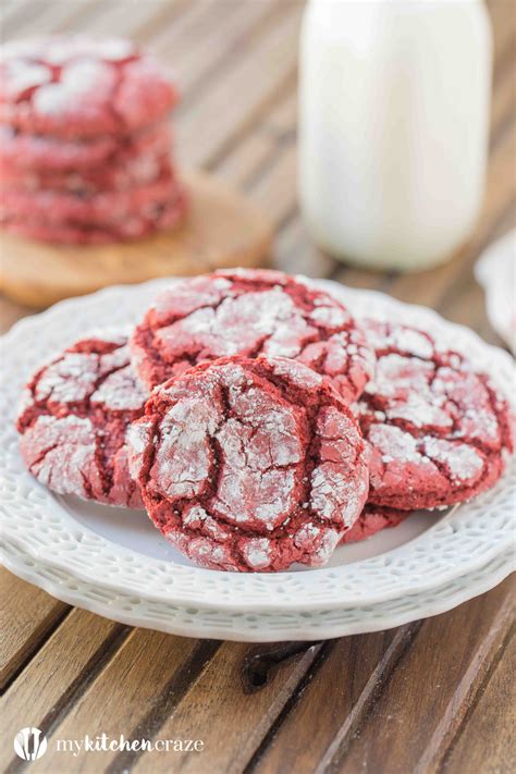Red Velvet Crinkle Cookies Wth A Recipe Video My Kitchen Craze