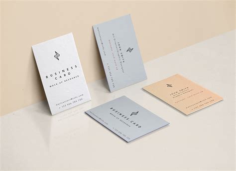 Free Vertical Edge Painted Business Card Mockup PSD Good Mockups
