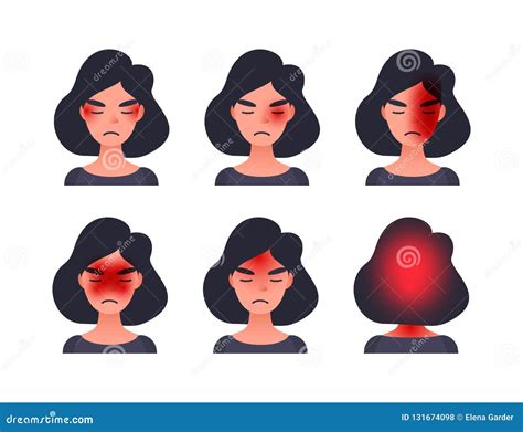 Headache Types Headaches Areas Infographic Diagram Stock Vektor The