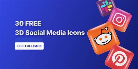 100 free social media 3d icons figma community