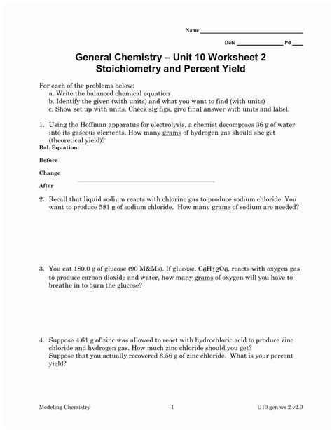 50 Stoichiometry Problems Worksheet Answers