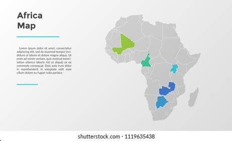 Africa Map Divided Into States Countries Stock Vector Royalty Free