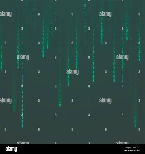 Matrix Stream Of Binary Code On Screen Falling Random Numbers Data