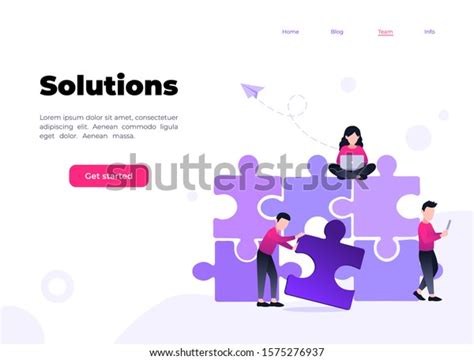Finding Solution Problem Solving Teamwork Partnership Stock Vector
