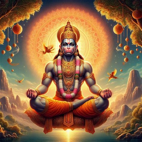 Photo Hindu Lovely Idol Hanuman Ji Generator By Ai Premium AI