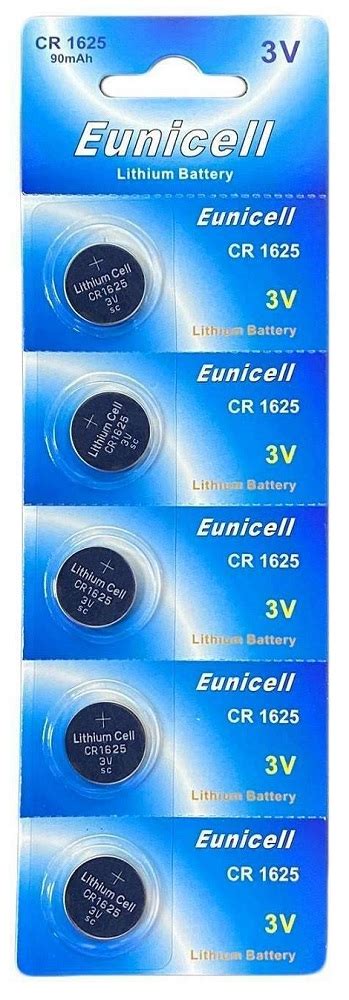 5 X Eunicell CR1625 3V Lithium Batteries Discountbattery