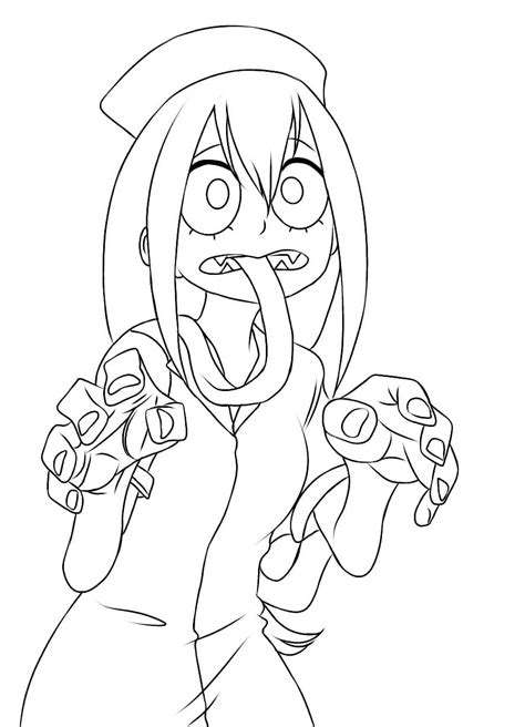 Dibujos de Tsuyu Asui para colorear Páginas para Imprimir