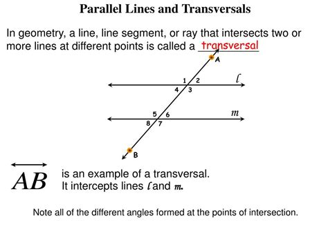Ppt Lesson Parallel Lines Cut By A Transversal Powerpoint