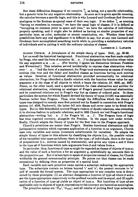 alonzo church a formulation of the simple theory of types the journal of symbolic logic vol