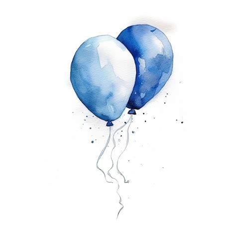 Bal O Azul Aquarela Isolado Ilustra O Ai Generativexa Foto Premium