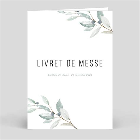 Livret de Messe Baptême Petite Croix Popcarte