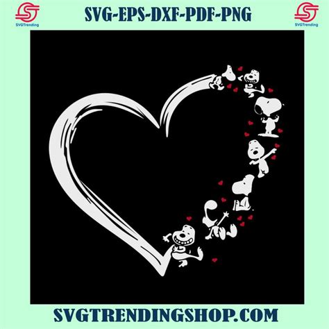 Snoopy Big Heart Svg Cartoon Svg Snoopy Svg Snoopy Lover In 2023