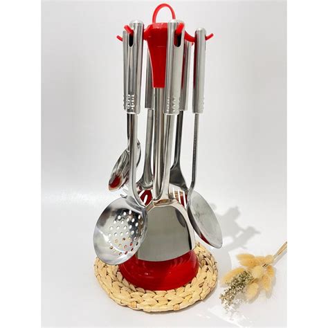 Jual Spatula Set Stainless Steel 7pcs Gantungan Sutil Masak Anti