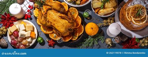 Natal Ou Comida Para Jantar De Ano Novo Foto De Stock Imagem De
