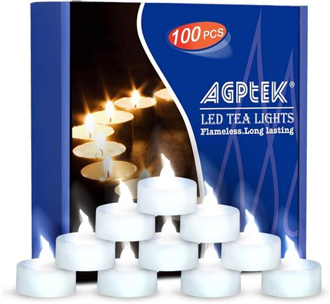 AGPtEK Tea Lights 100 Pack Flickering Flameless LED India Ubuy