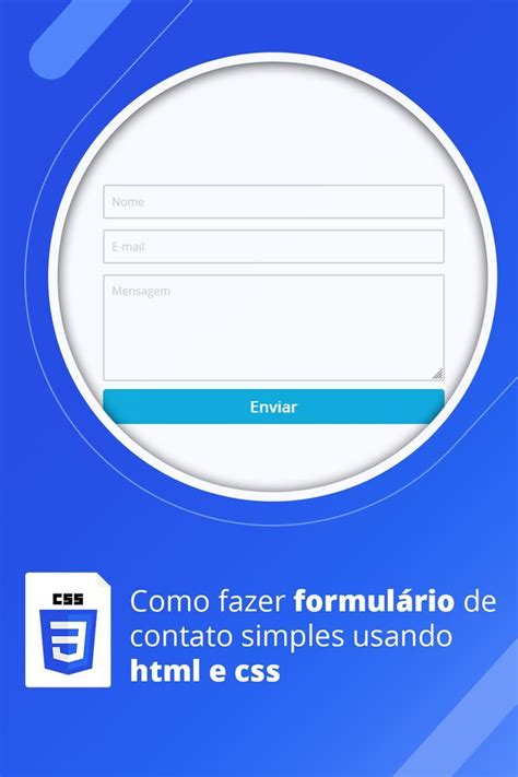 Como fazer formulário de contato simples usando html e css Este