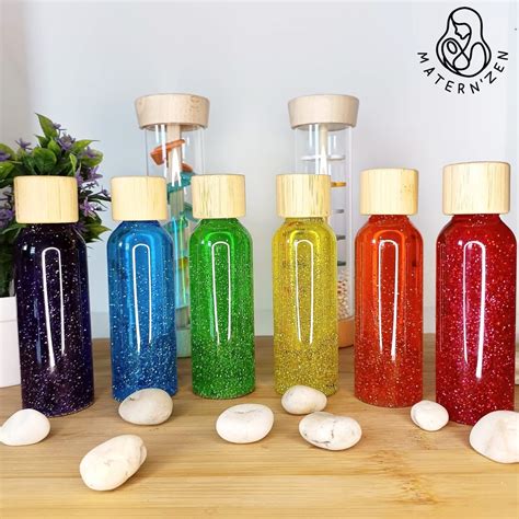 Bouteilles Sensorielles Arc En Ciel Et Paillettes Biod Gradables Etsy