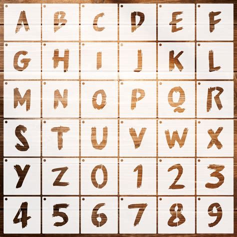 Kit De 36 Plantillas De Letras Para Pintura Plantillas De Letras Y