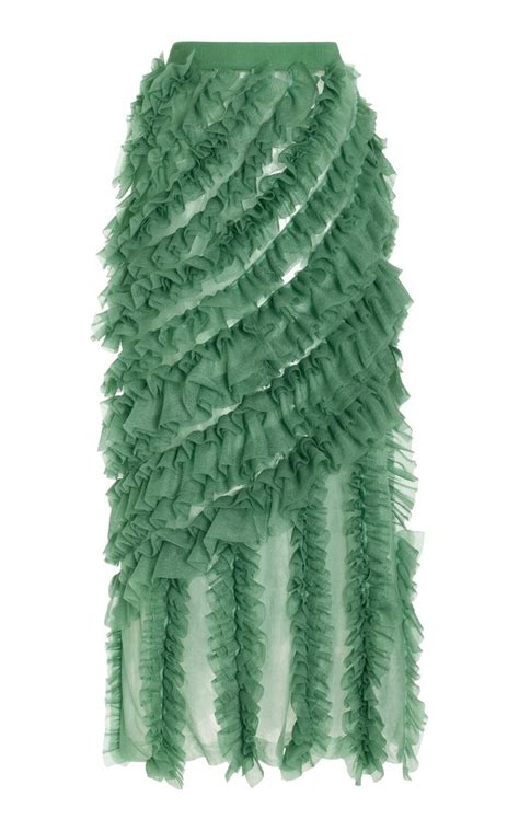 Pin by Puce Moment on Vêtements Ulla johnson Chiffon ruffle Midi skirt