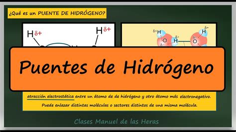 Enlace de Hidrógeno o Puente de Hidrógeno Explicación Importancia