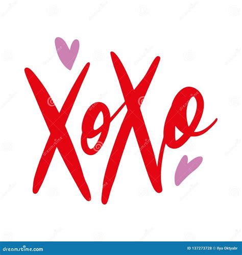 Xoxo Phrase Vector Lettering Modern Brush Calligraphy Stock